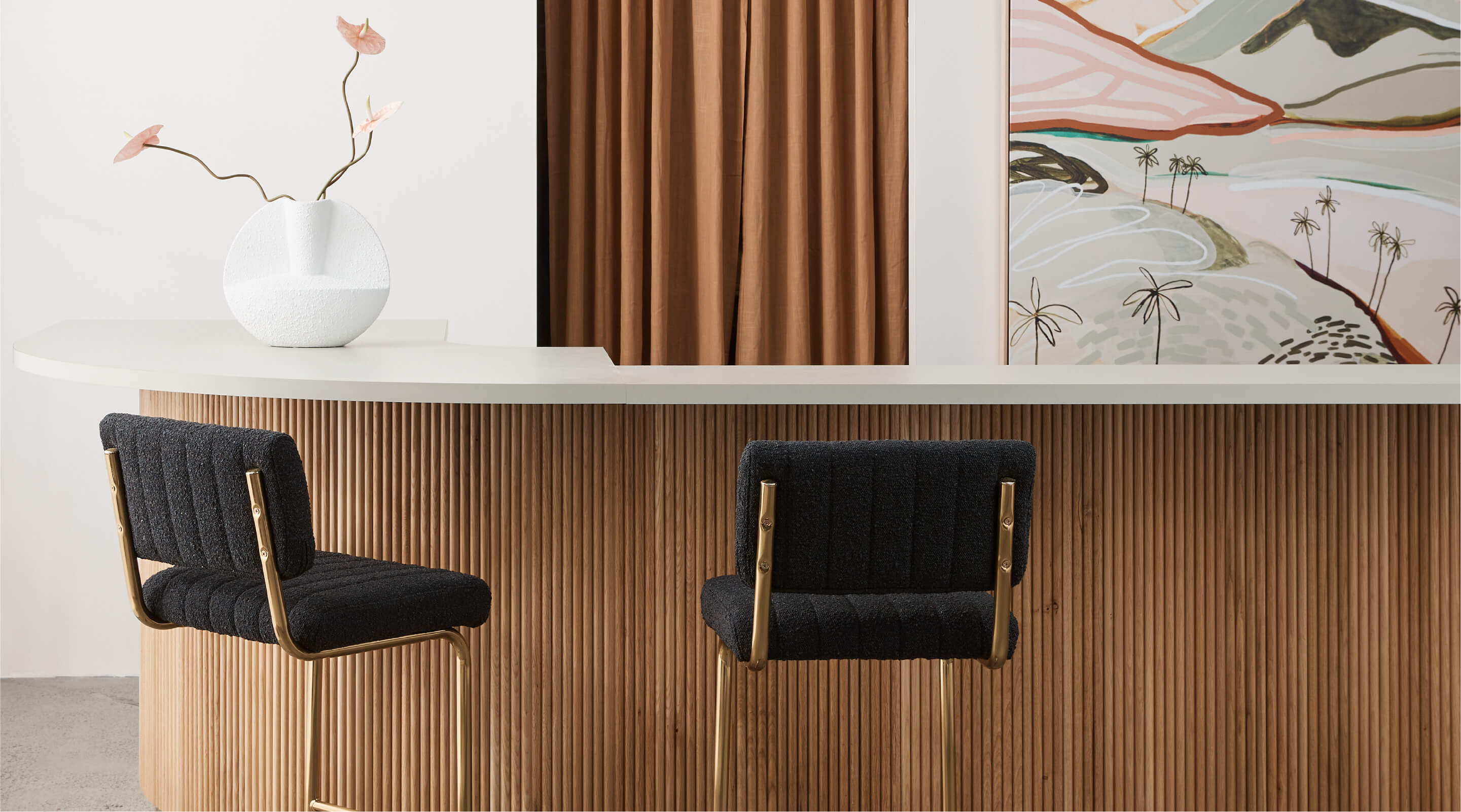 How to Style Boucle Bar Stools